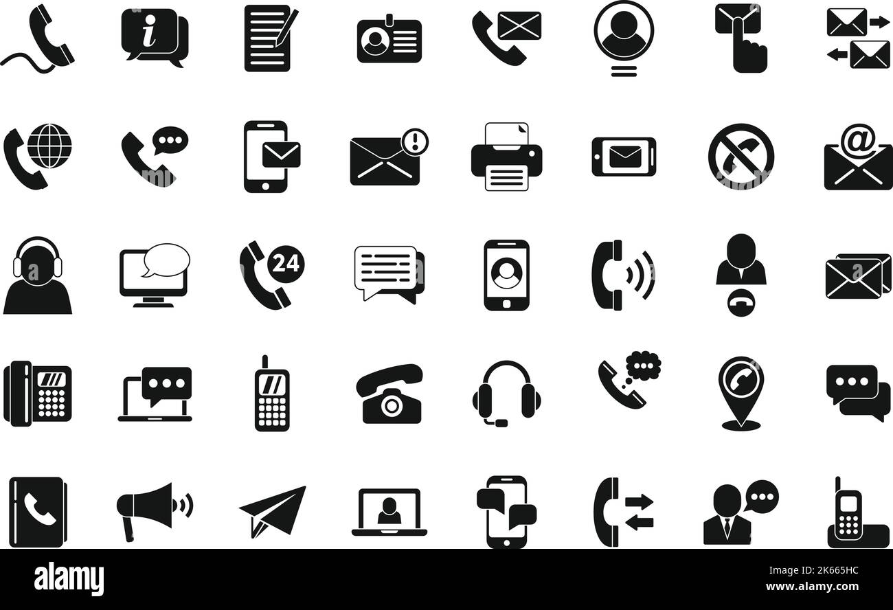 Simple contact us icons hi-res stock photography and images - Alamy