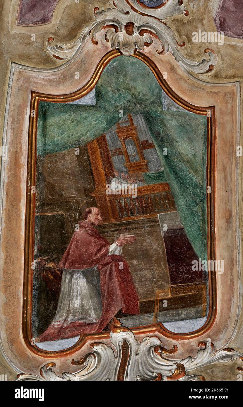 San Carlo Borromeo in preghiera - affresco - Pier Francesco ...