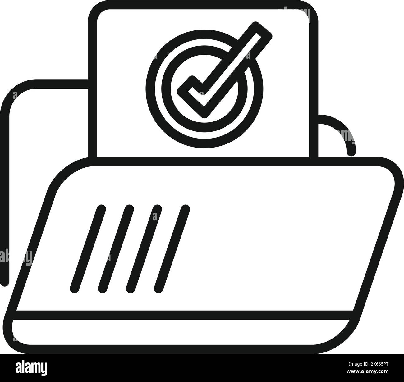 Approved folder icon outline vector. Complete work. Control trust Stock ...