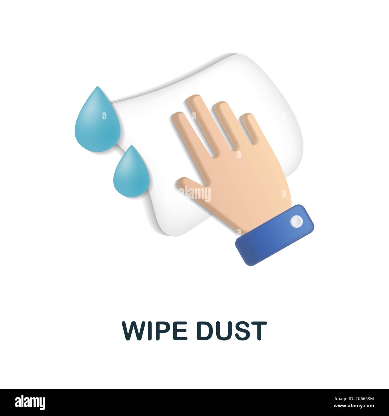 Wipe Dust icon. 3d illustration from cleaning collection. Creative Wipe ...