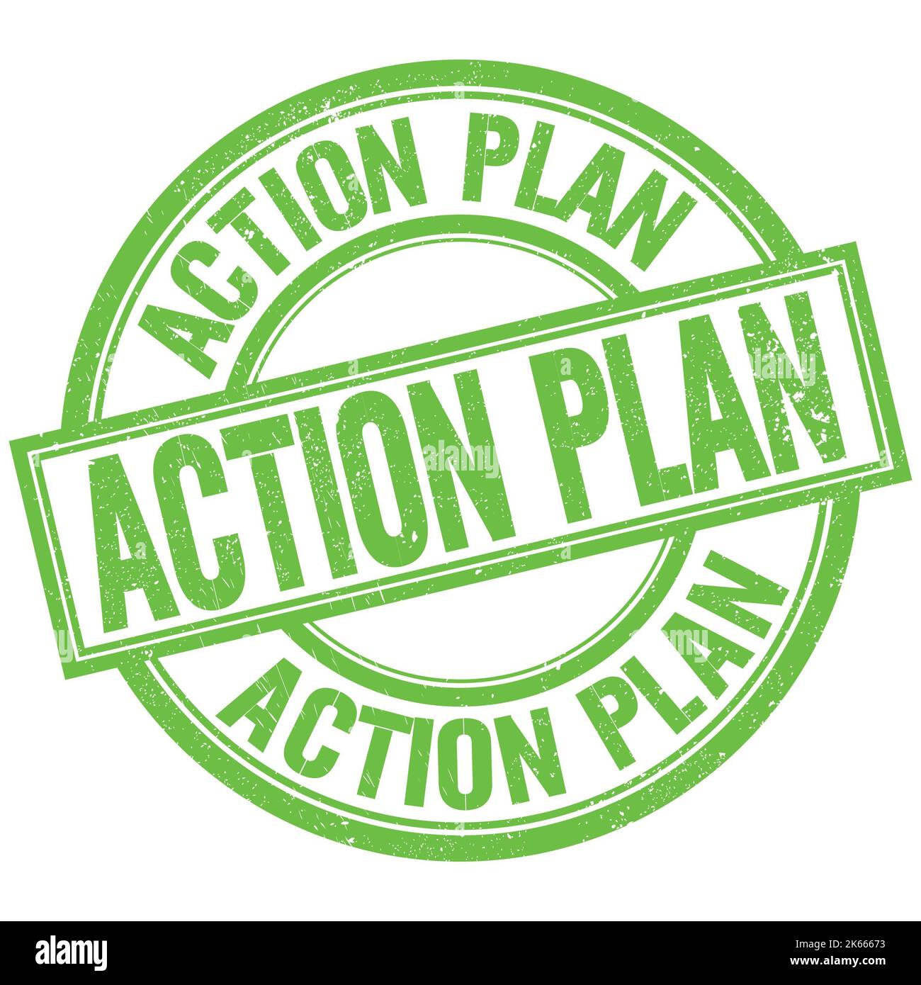 ACTION PLAN text written word on green round stamp sign Stock Photo - Alamy