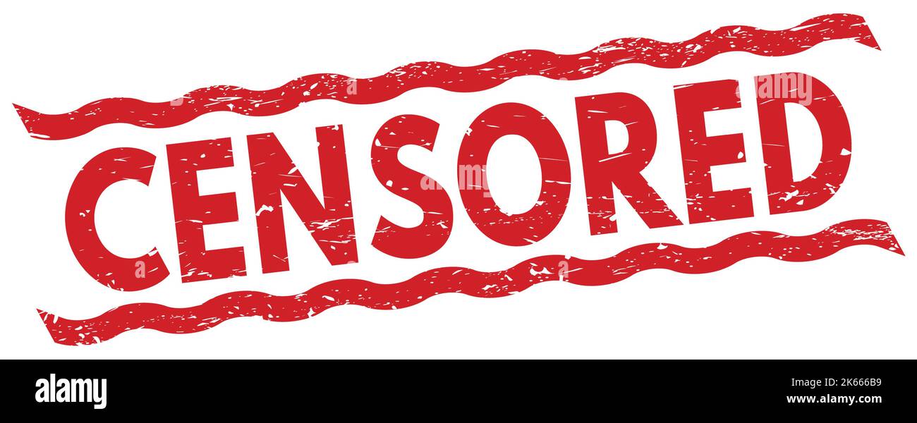 CENSORED text written on red lines stamp sign Stock Photo - Alamy