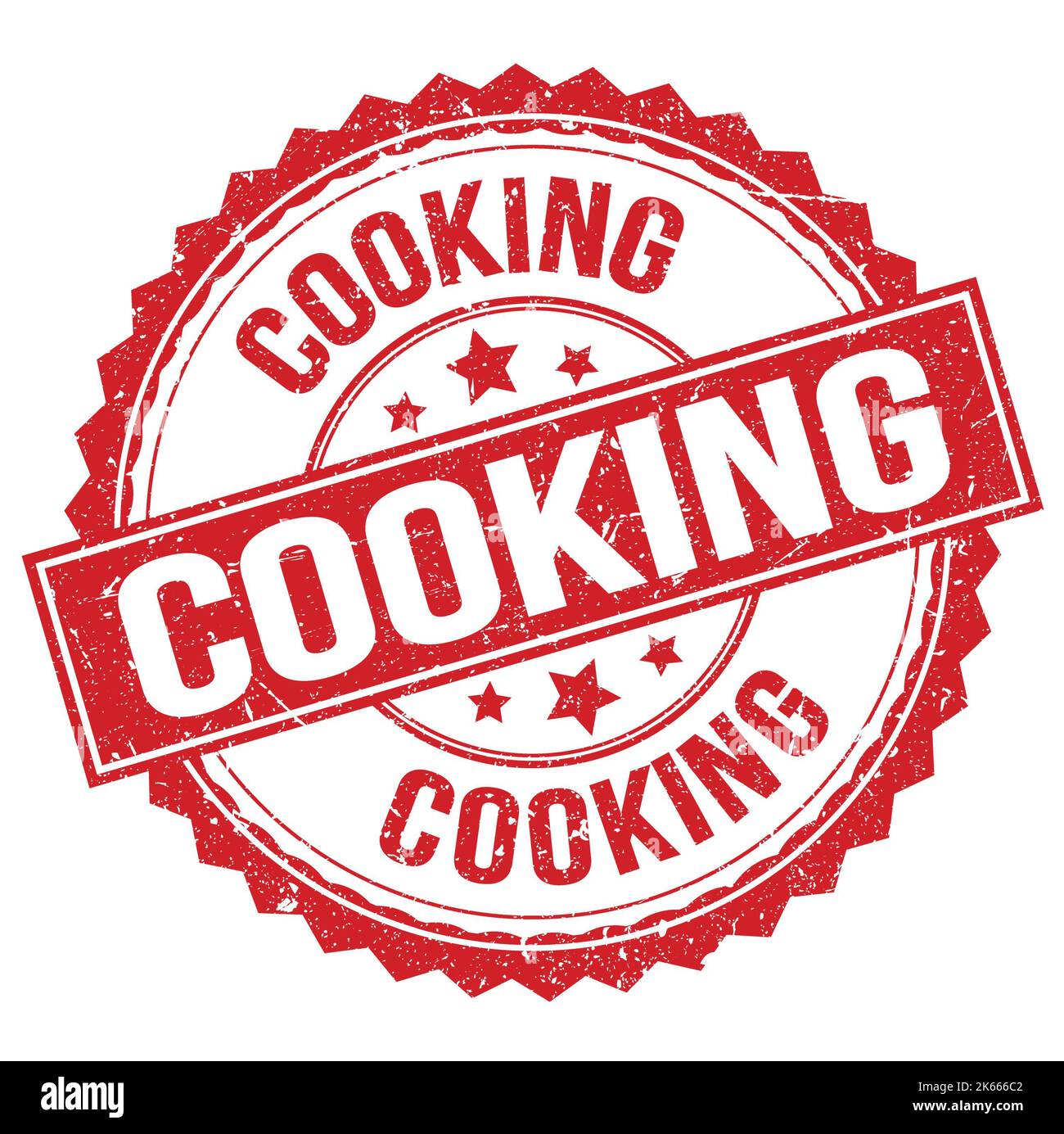 COOKING text written on red round stamp sign Stock Photo - Alamy