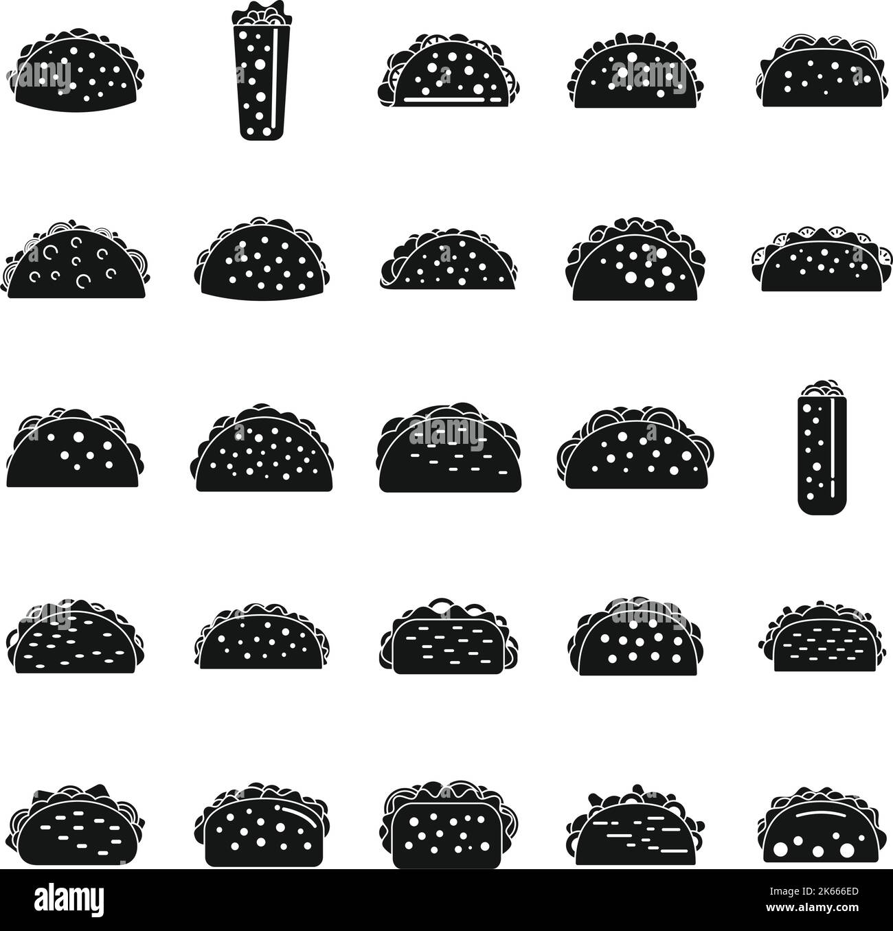 Tacos icons set simple vector. Food menu. Mexican beef Stock Vector ...