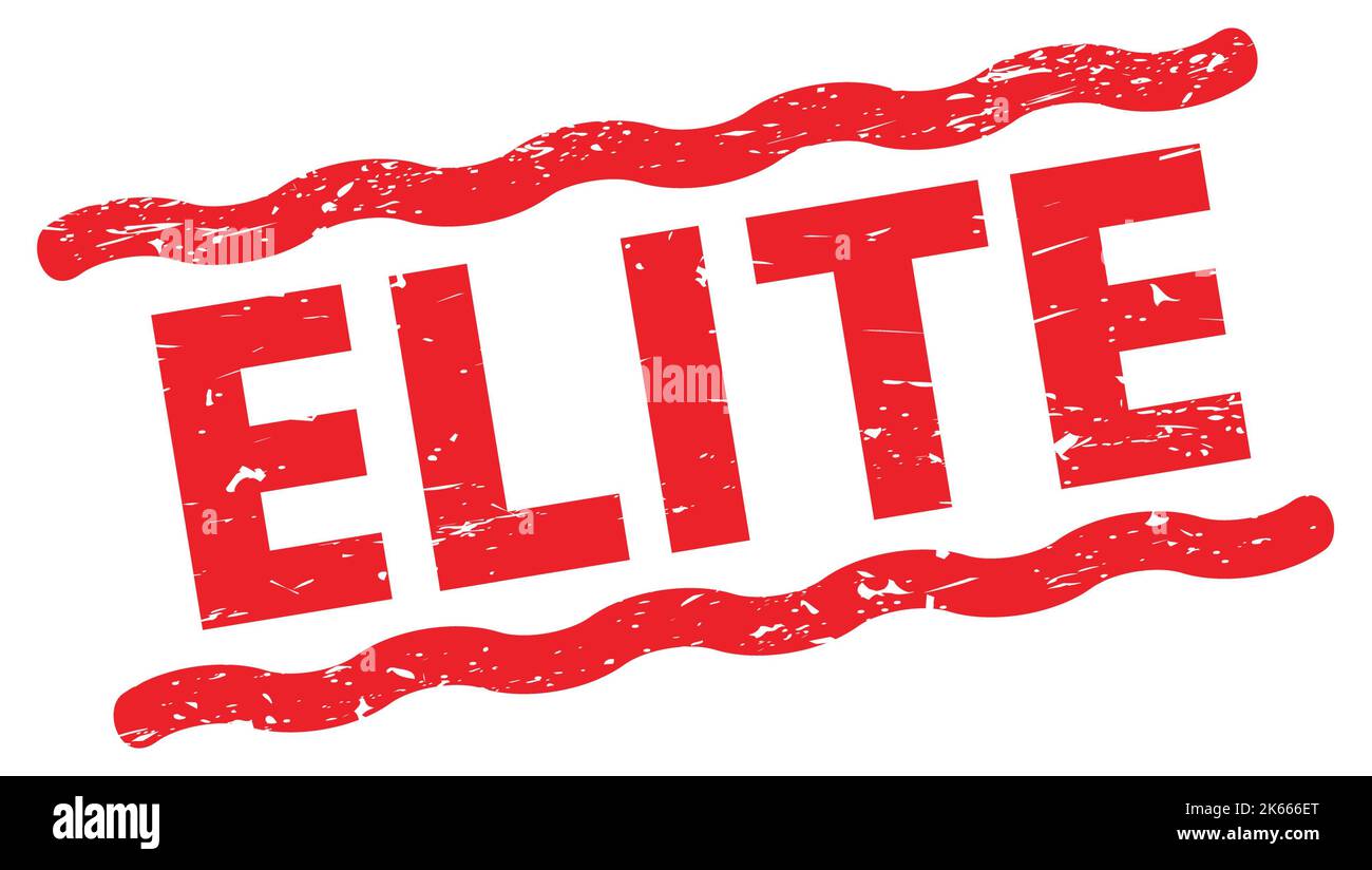 ELITE text written on red lines stamp sign Stock Photo - Alamy