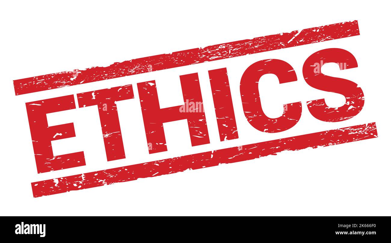ETHICS text written on red rectangle stamp sign Stock Photo - Alamy