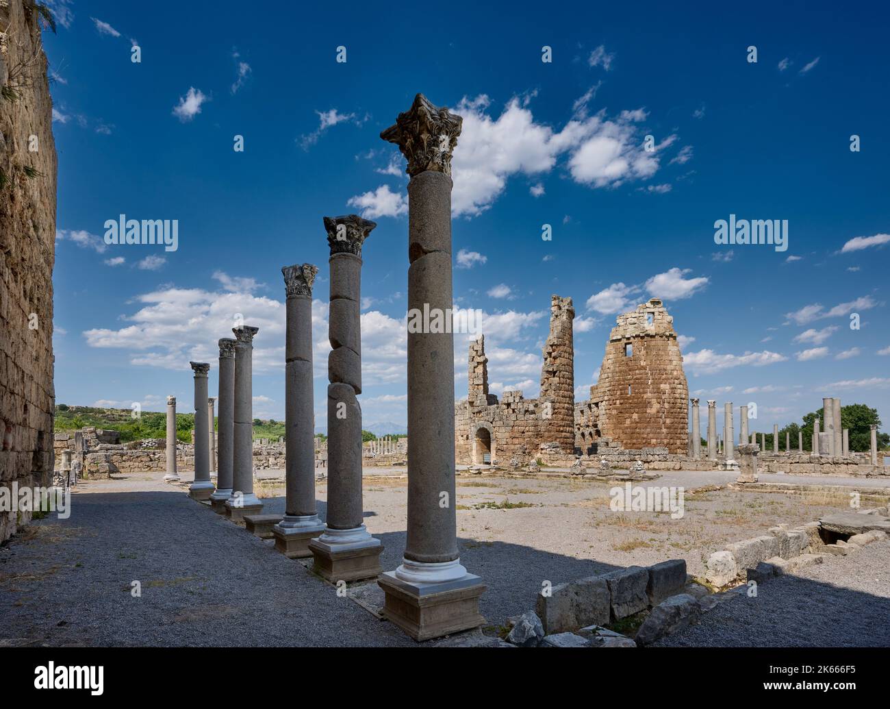 Hellenistic Gate of Perge, ruins of the Roman city of Perge, Antalya ...
