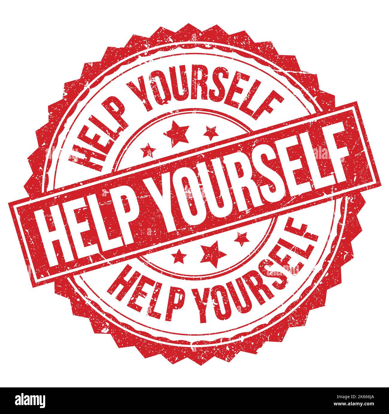 HELP YOURSELF text written on red round stamp sign Stock Photo - Alamy