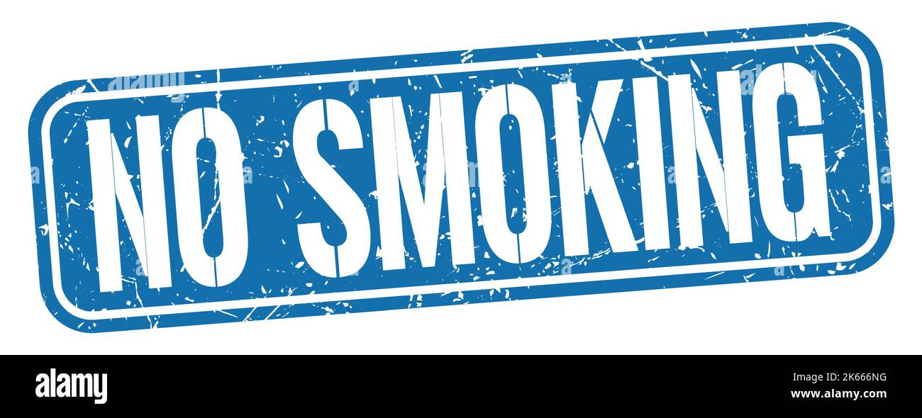 NO SMOKING text written on blue grungy stamp sign Stock Photo - Alamy