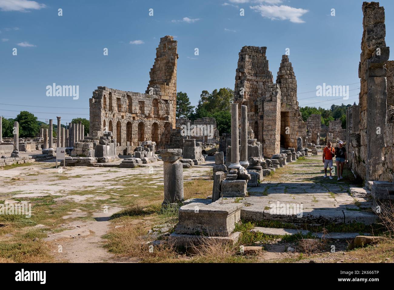 Hellenistic Gate of Perge, ruins of the Roman city of Perge, Antalya ...