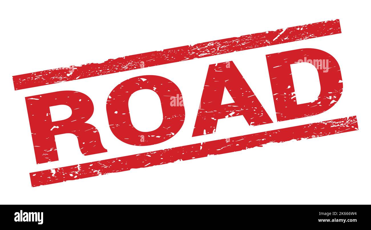 ROAD text written on red rectangle stamp sign Stock Photo - Alamy