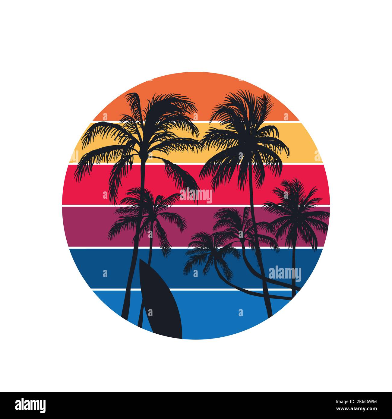 Ocean and beach panoramic landscape. Summer time design artwork ...