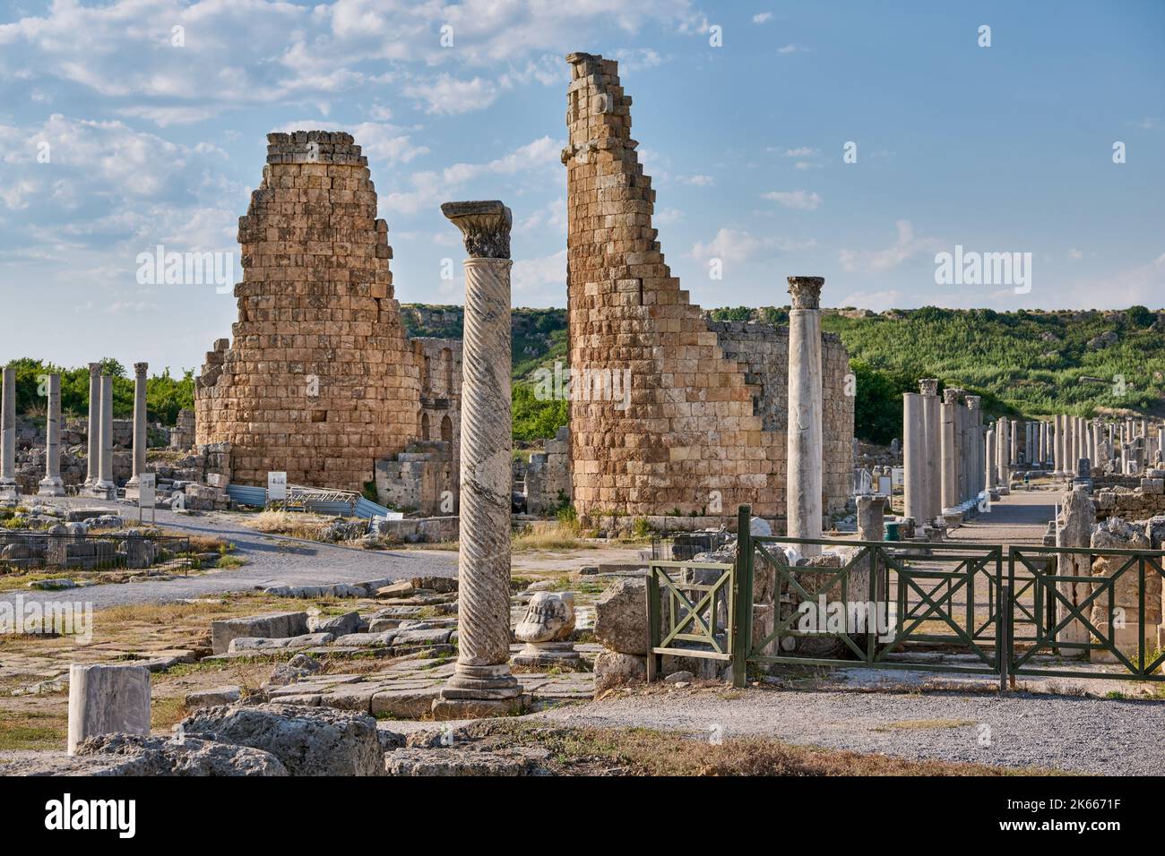 Hellenistic Gate of Perge, ruins of the Roman city of Perge, Antalya ...