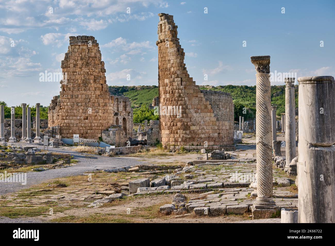 Hellenistic Gate of Perge, ruins of the Roman city of Perge, Antalya ...