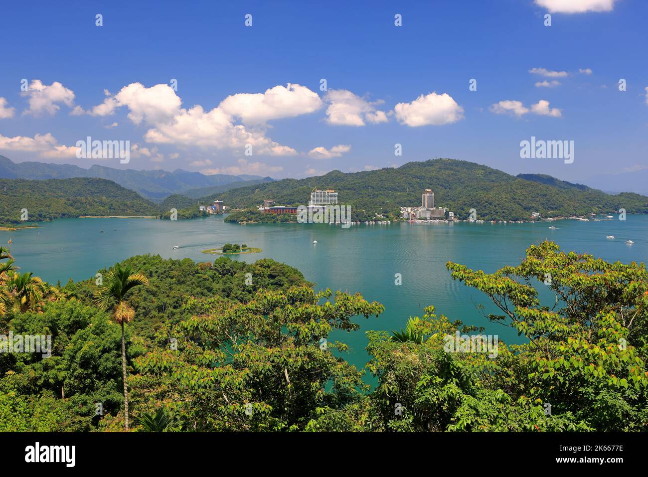 A memorial stone at Sun Moon Lake National Scenic Area, Yuchi Township ...