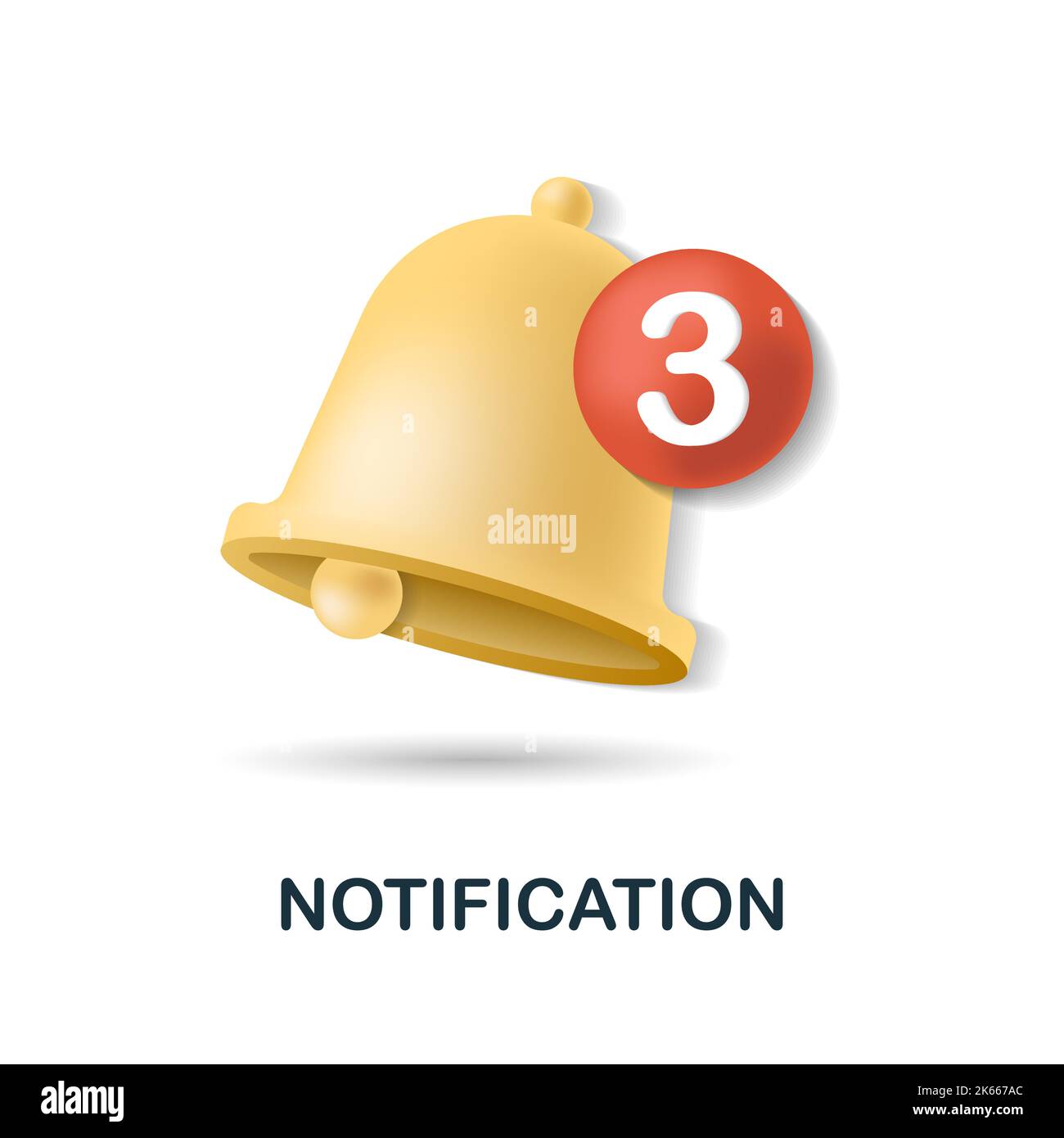 Notification icon. 3d illustration from blogger collection. Creative ...