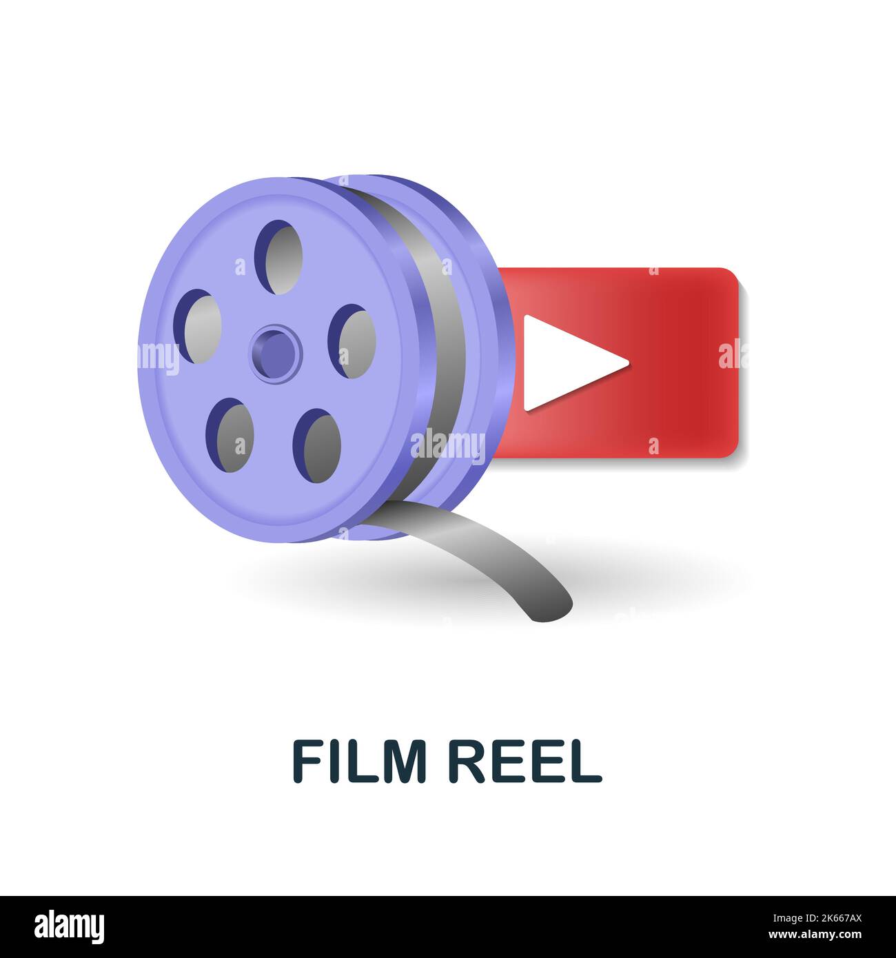 Film Reel icon. 3d illustration from blogger collection. Creative Film ...
