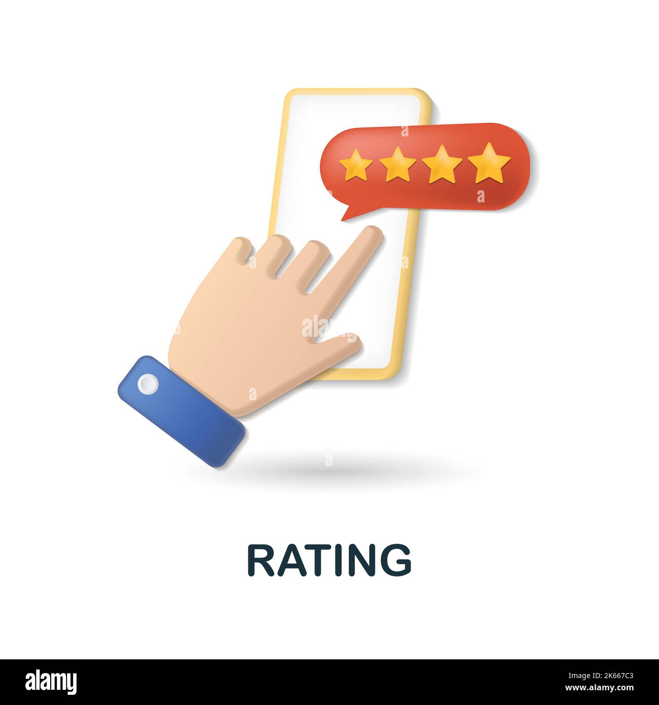 Rating icon. 3d illustration from blogger collection. Creative Rating ...