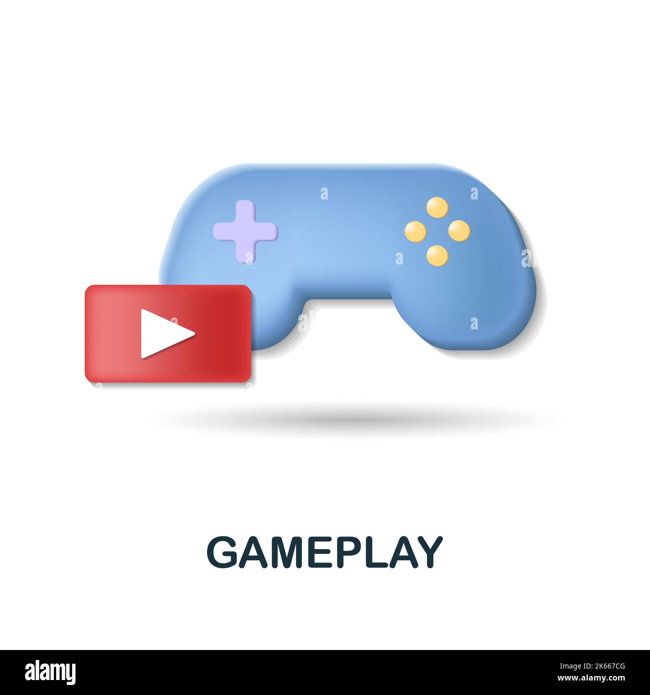 Gameplay icon. 3d illustration from blogger collection. Creative ...