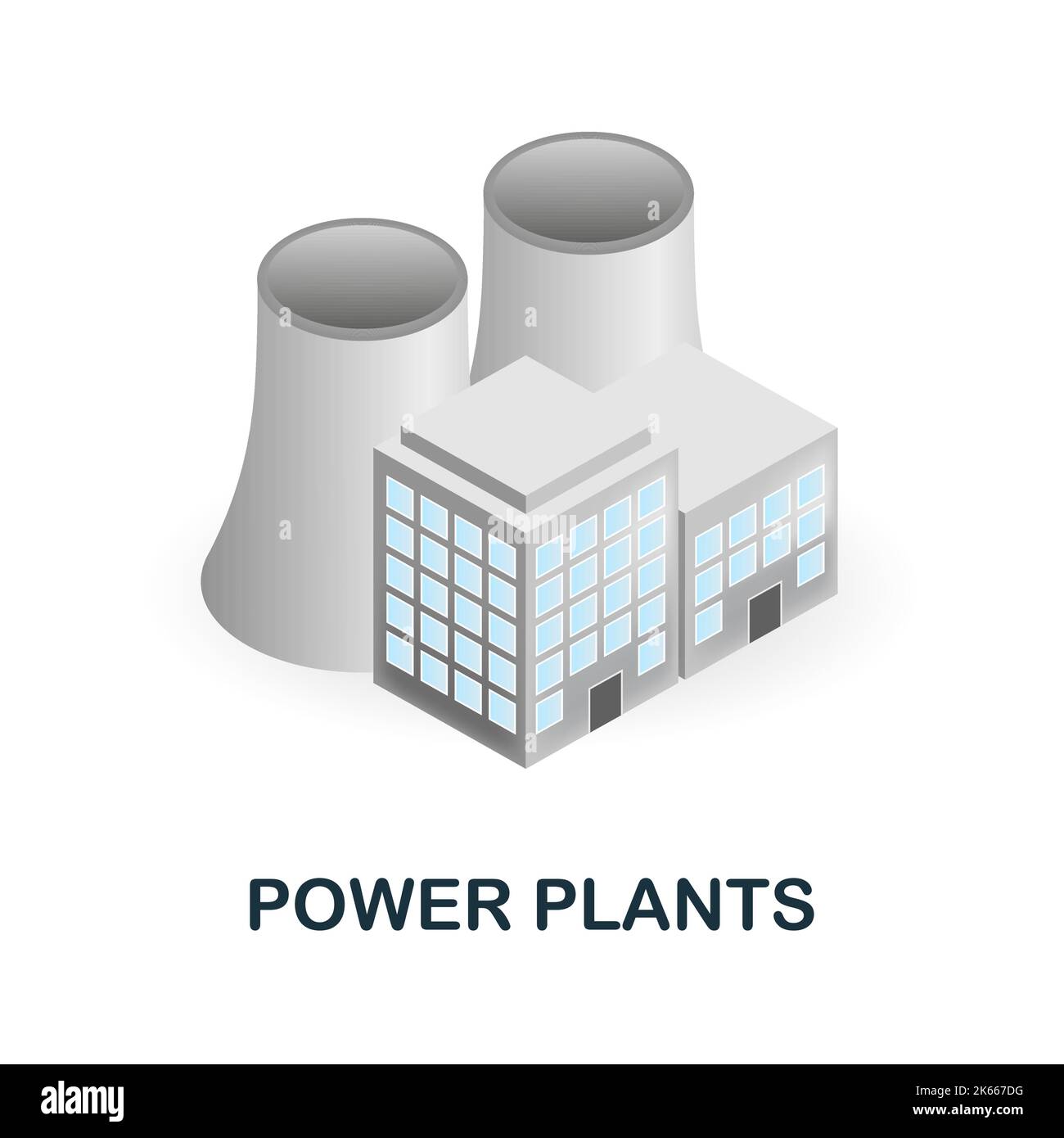 Power Plants icon. 3d illustration from climate change collection ...