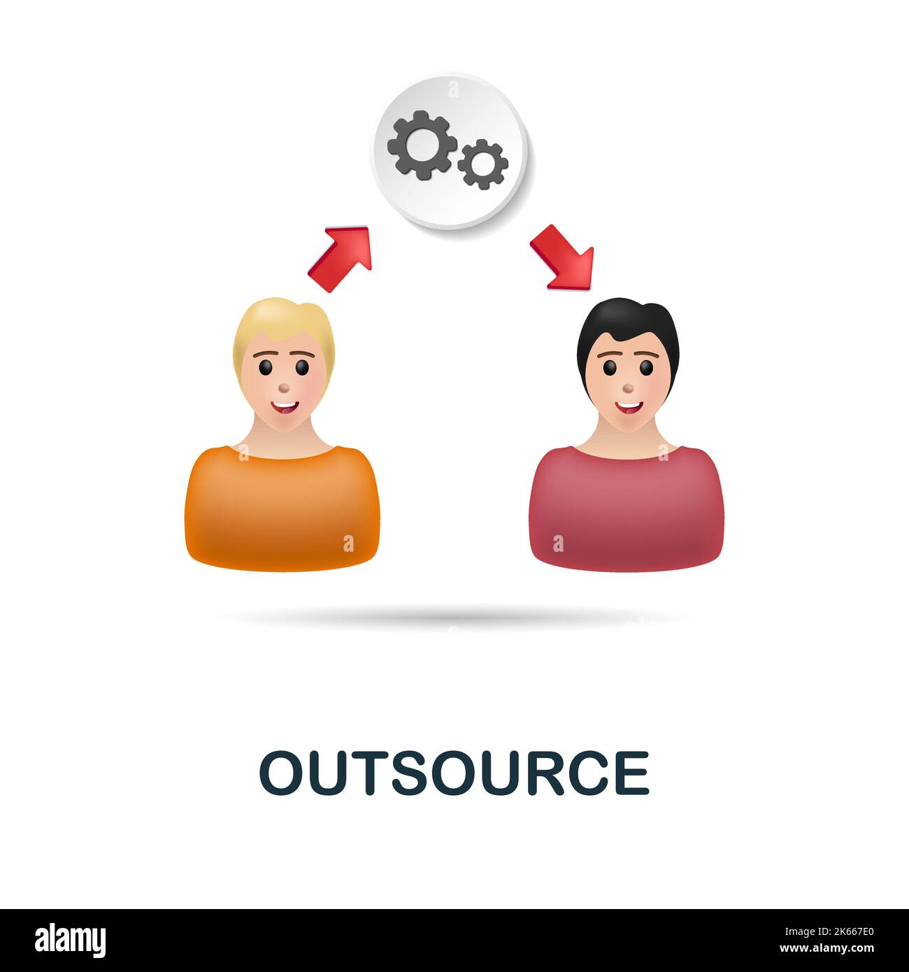 Outsource icon. 3d illustration from project development collection ...