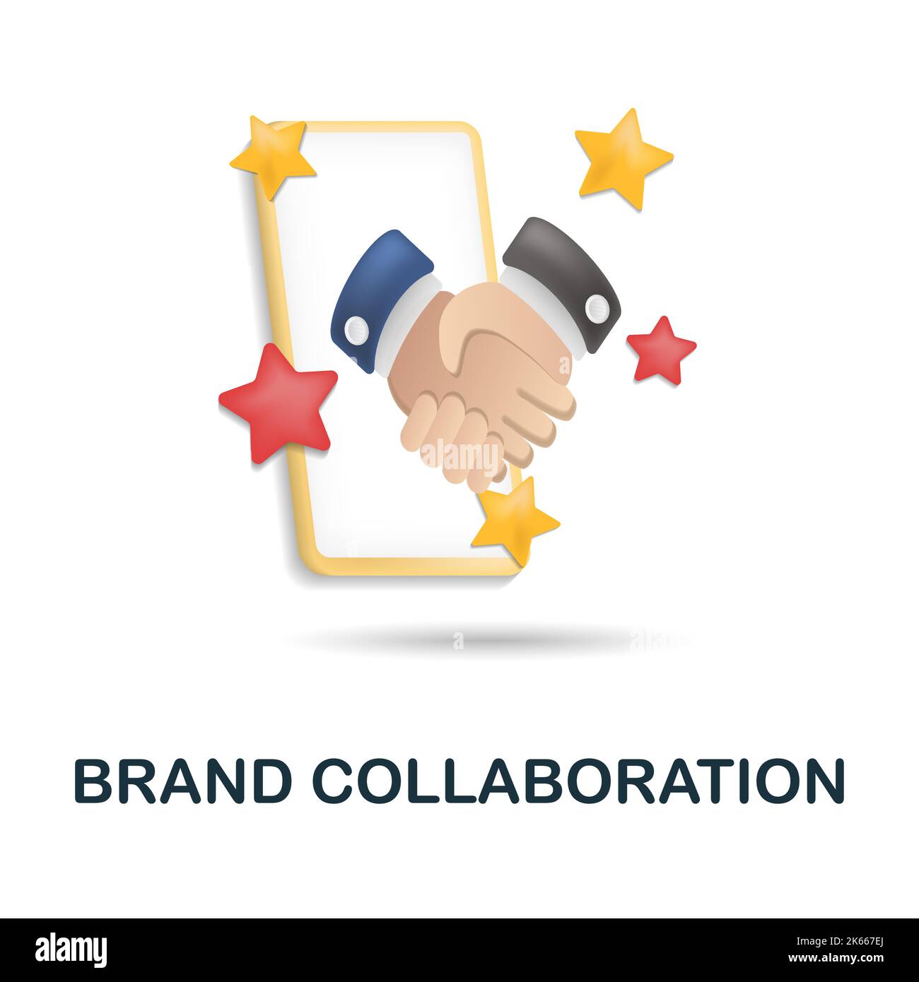 Brand Collaboration icon. 3d illustration from blogger collection ...