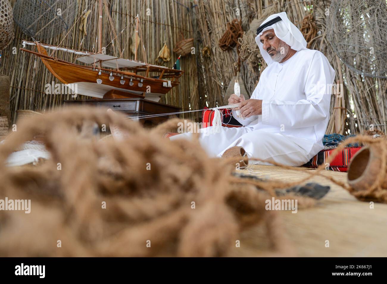 UAE, Abu Dhabi, Traditional Emirati fisherman Stock Photo - Alamy