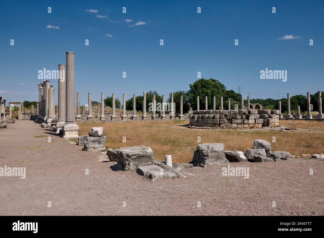 Agora of Perge, ruins of the Roman city of Perge, Antalya, Turkey Stock ...
