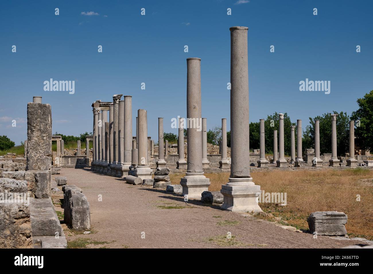 Agora of Perge, ruins of the Roman city of Perge, Antalya, Turkey Stock ...