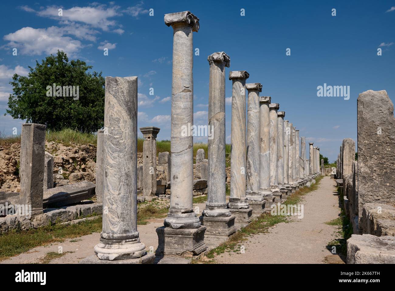 Agora of Perge, ruins of the Roman city of Perge, Antalya, Turkey Stock ...