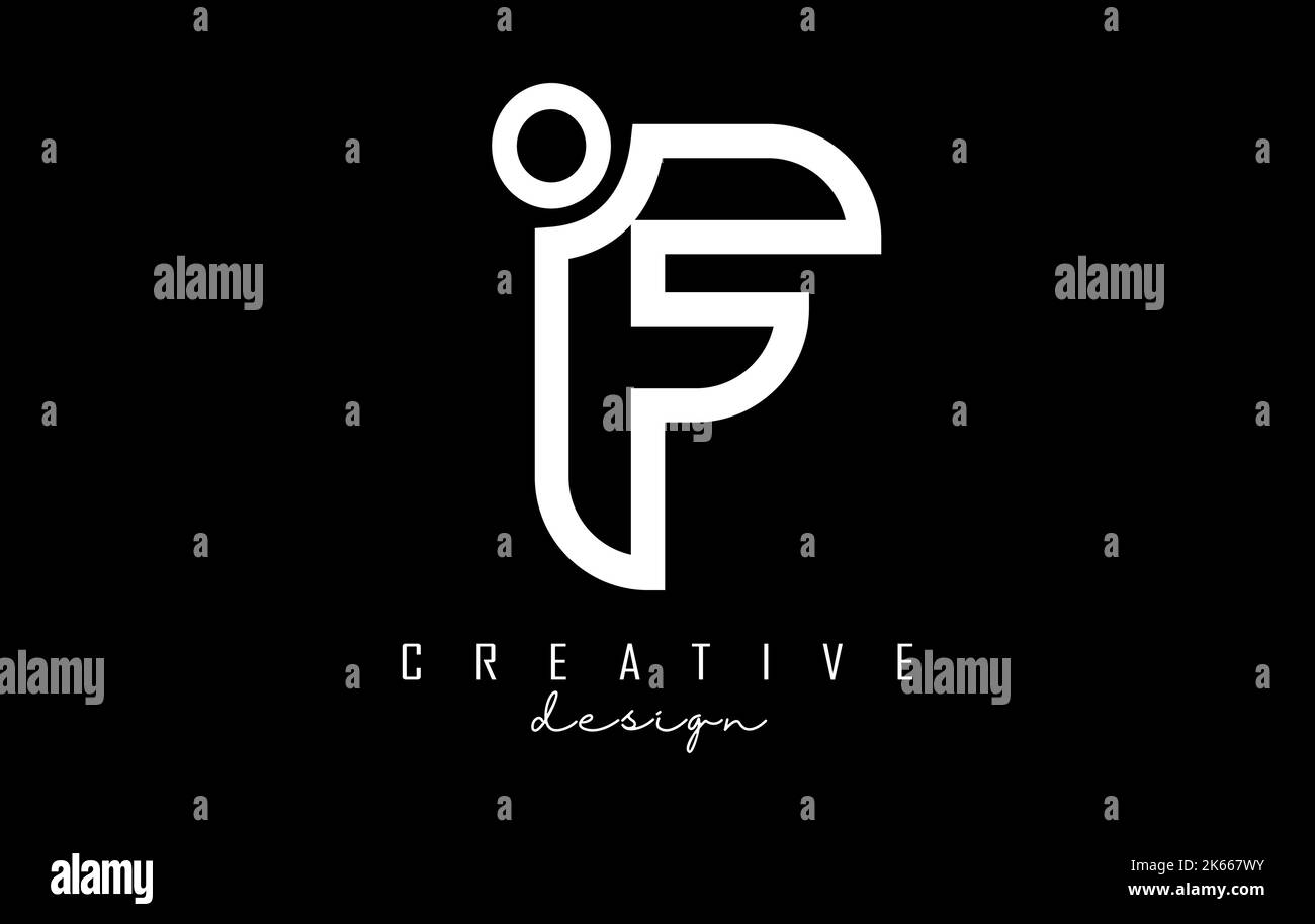 Outline white letter F logo with a minimalist and gradient design ...