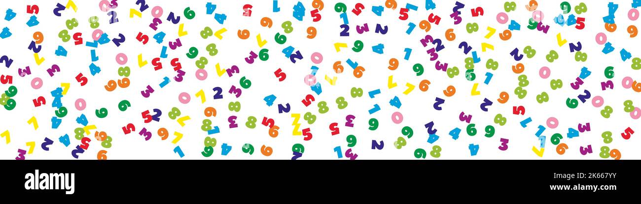 Falling colorful numbers. Math study concept with flying digits. Juicy ...