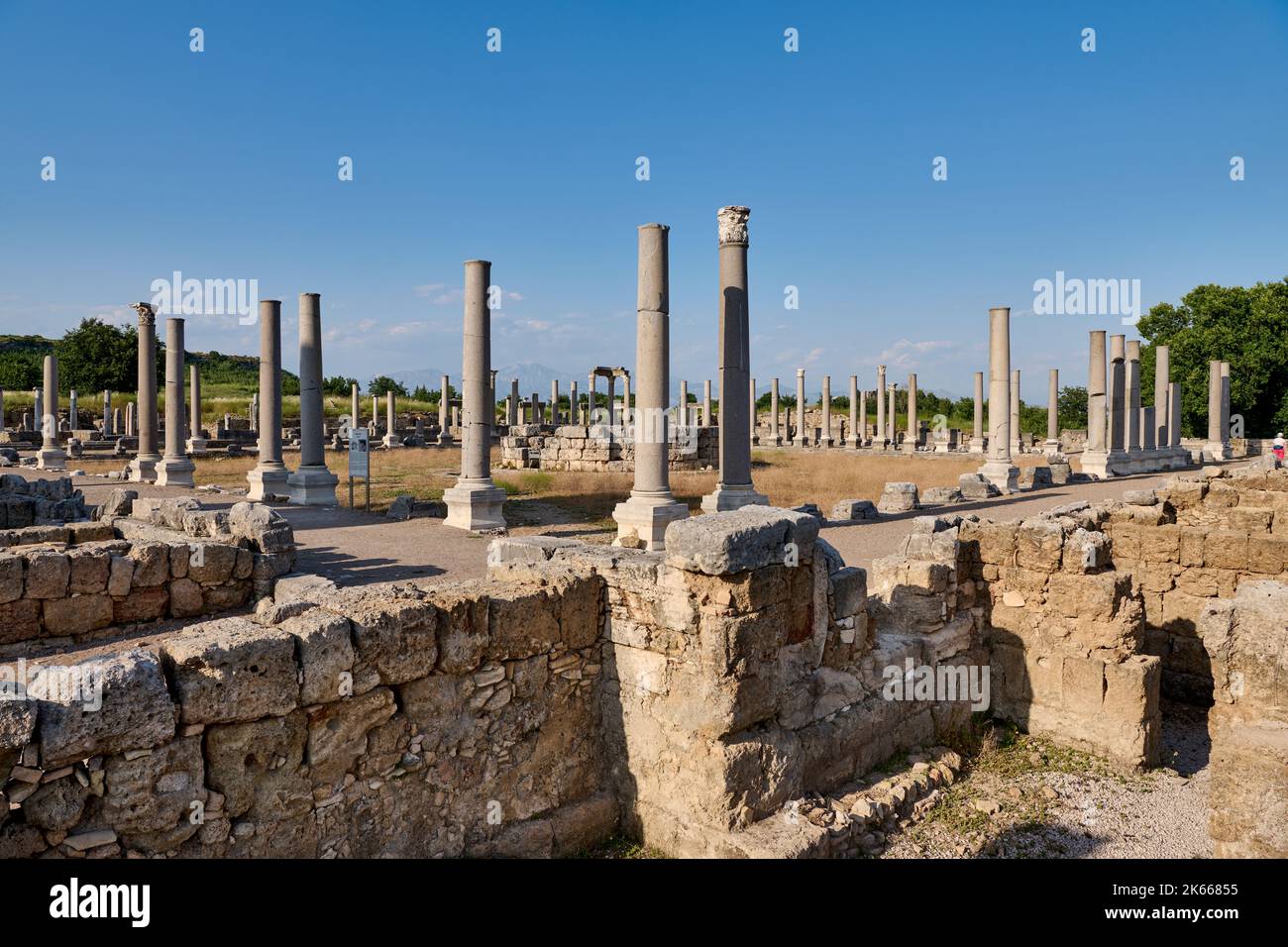 Agora of Perge, ruins of the Roman city of Perge, Antalya, Turkey Stock ...