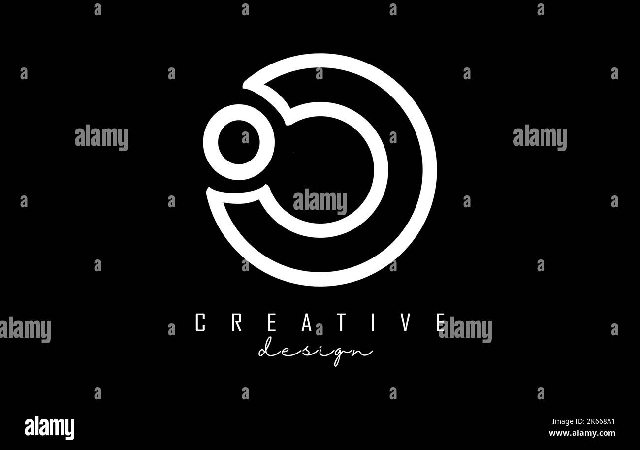 Outline white letter O logo with a minimalist and gradient design ...