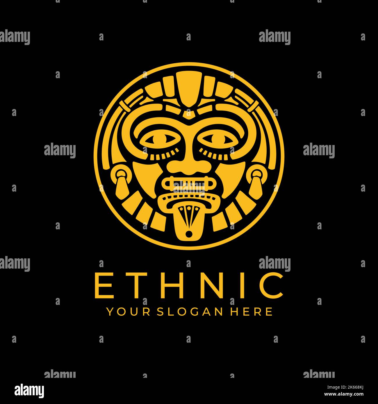 Ethnic mask logo. Aztec and Mayan mask logo for business. Cultural ...