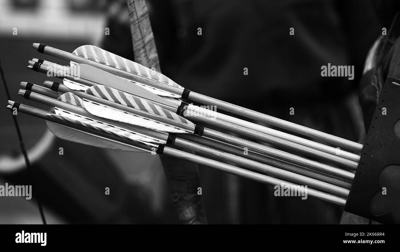 Wooden arrows for the bow. Hand crafted arrows in medieval style ...