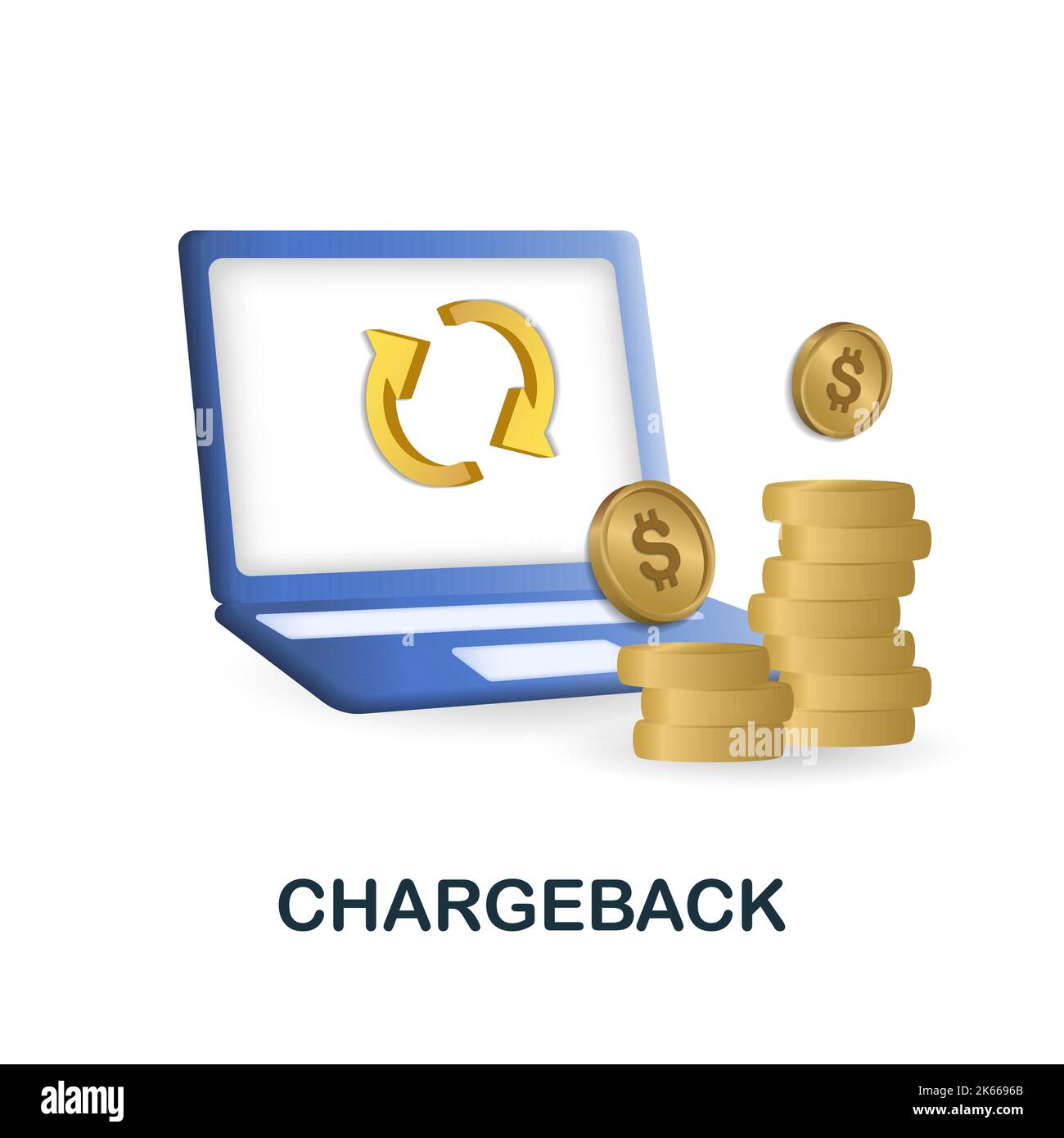Chargeback icon. 3d illustration from affiliate marketing collection ... Chargeback icon. 3d illustration from affiliate marketing collection ...