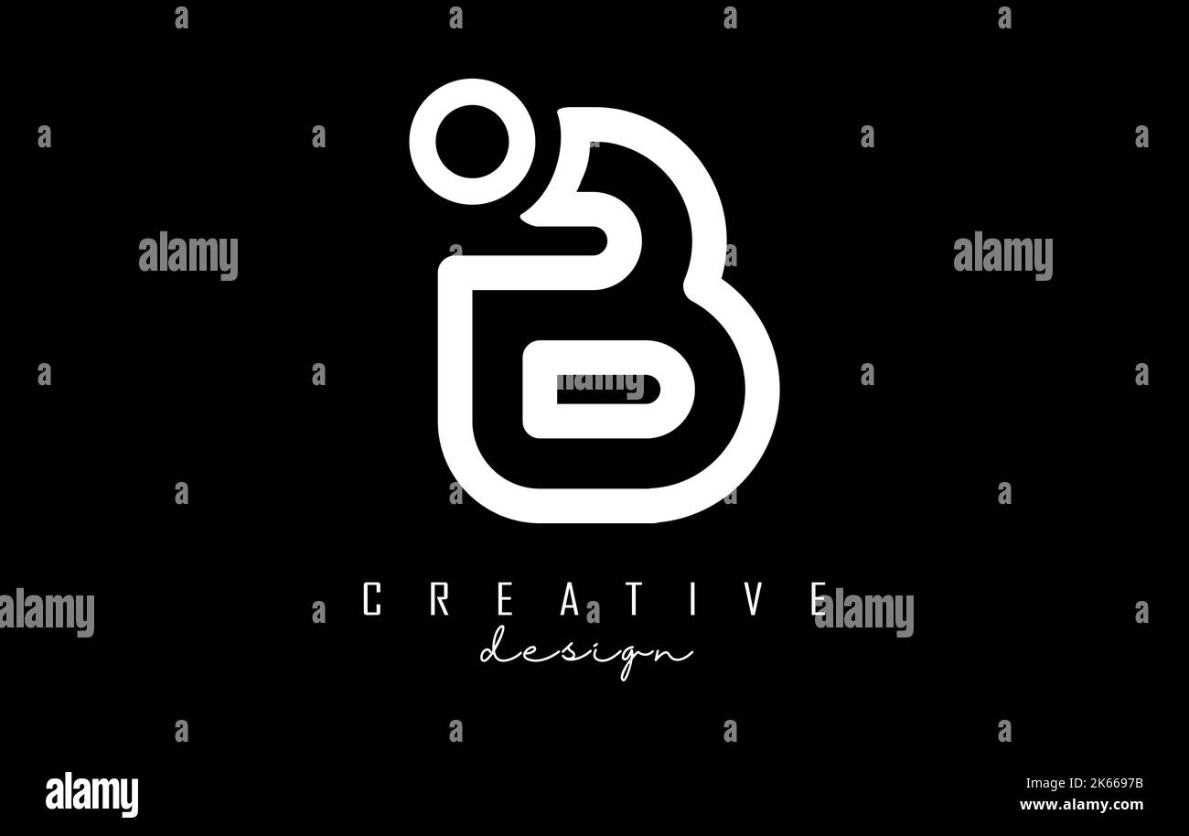 Outline white letter B logo with a minimalist and gradient design ...