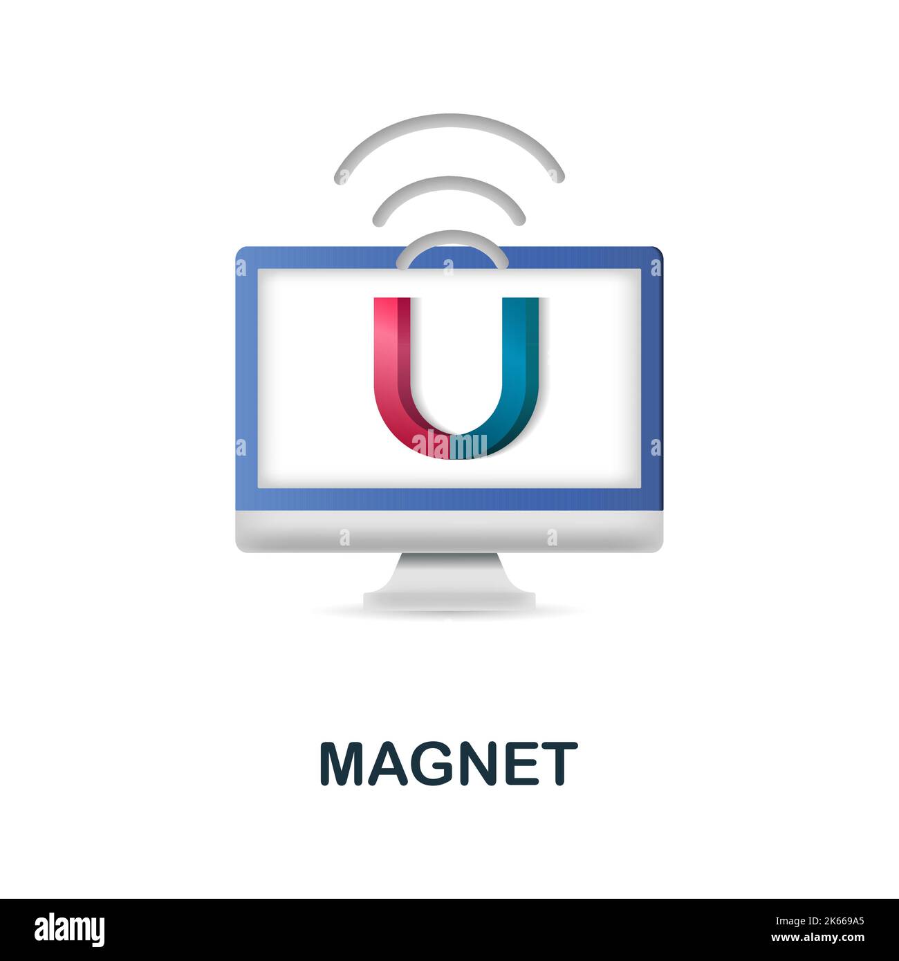 Magnet icon. 3d illustration from blogger collection. Creative Magnet ...