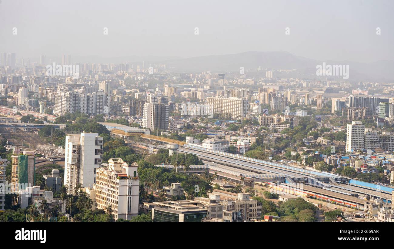 An aerial view of cityscape Mumbai surrounded by buildings Stock Photo ...