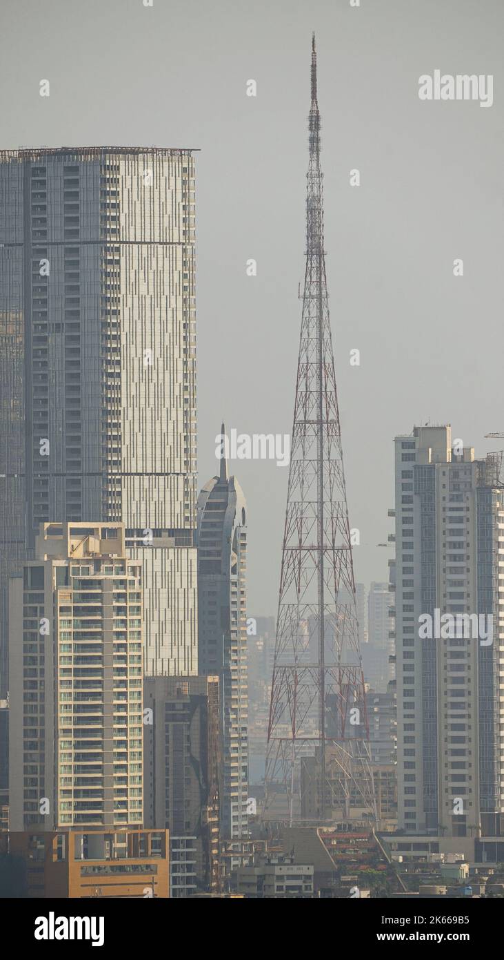 An aerial view of cityscape Mumbai surrounded by buildings Stock Photo ...