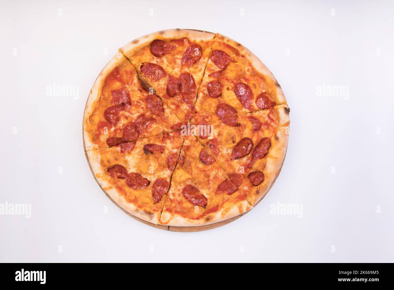 A top view shot of pizza pepperoni Stock Photo - Alamy