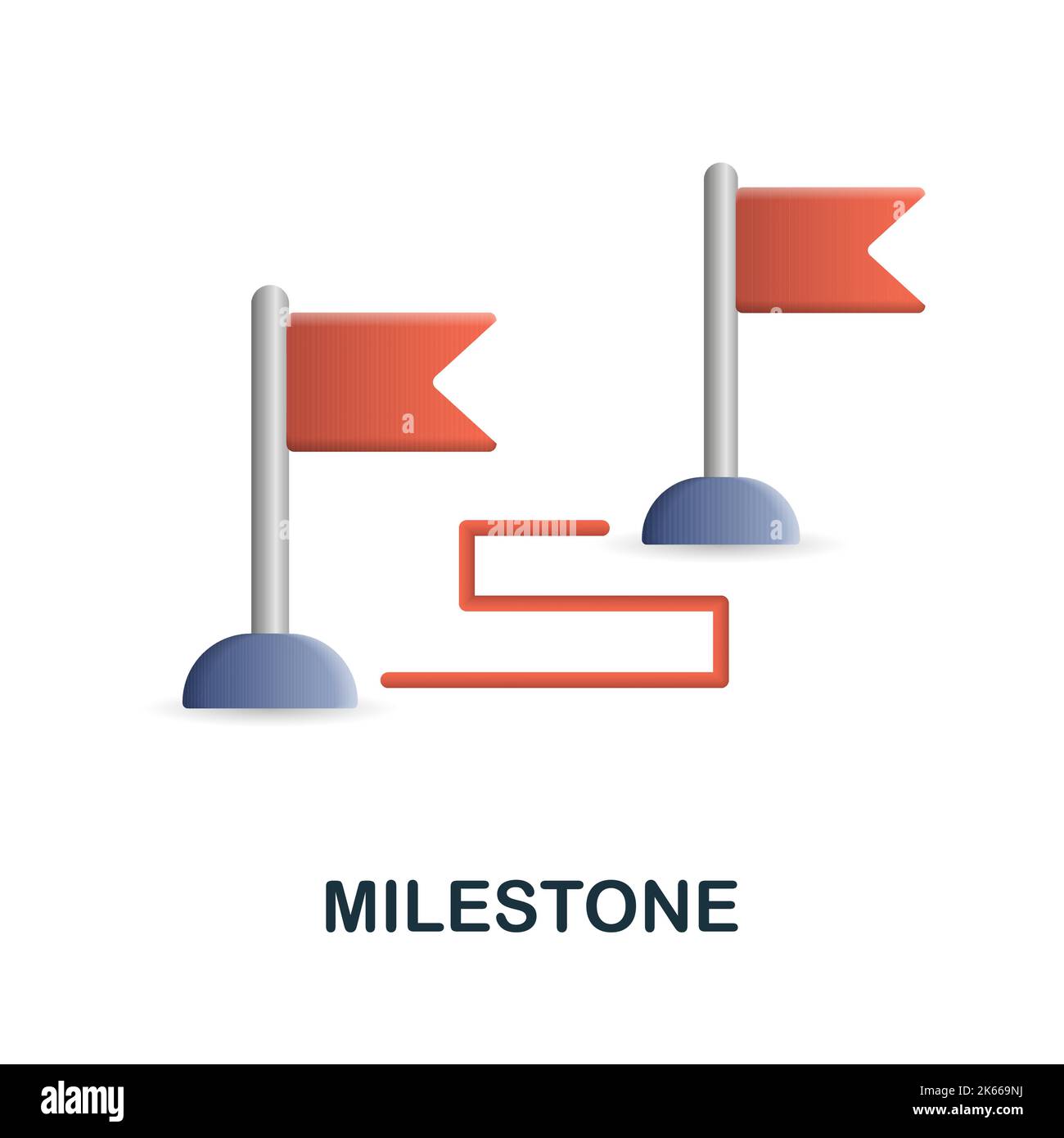 Milestone icon. 3d illustration from project development collection ...
