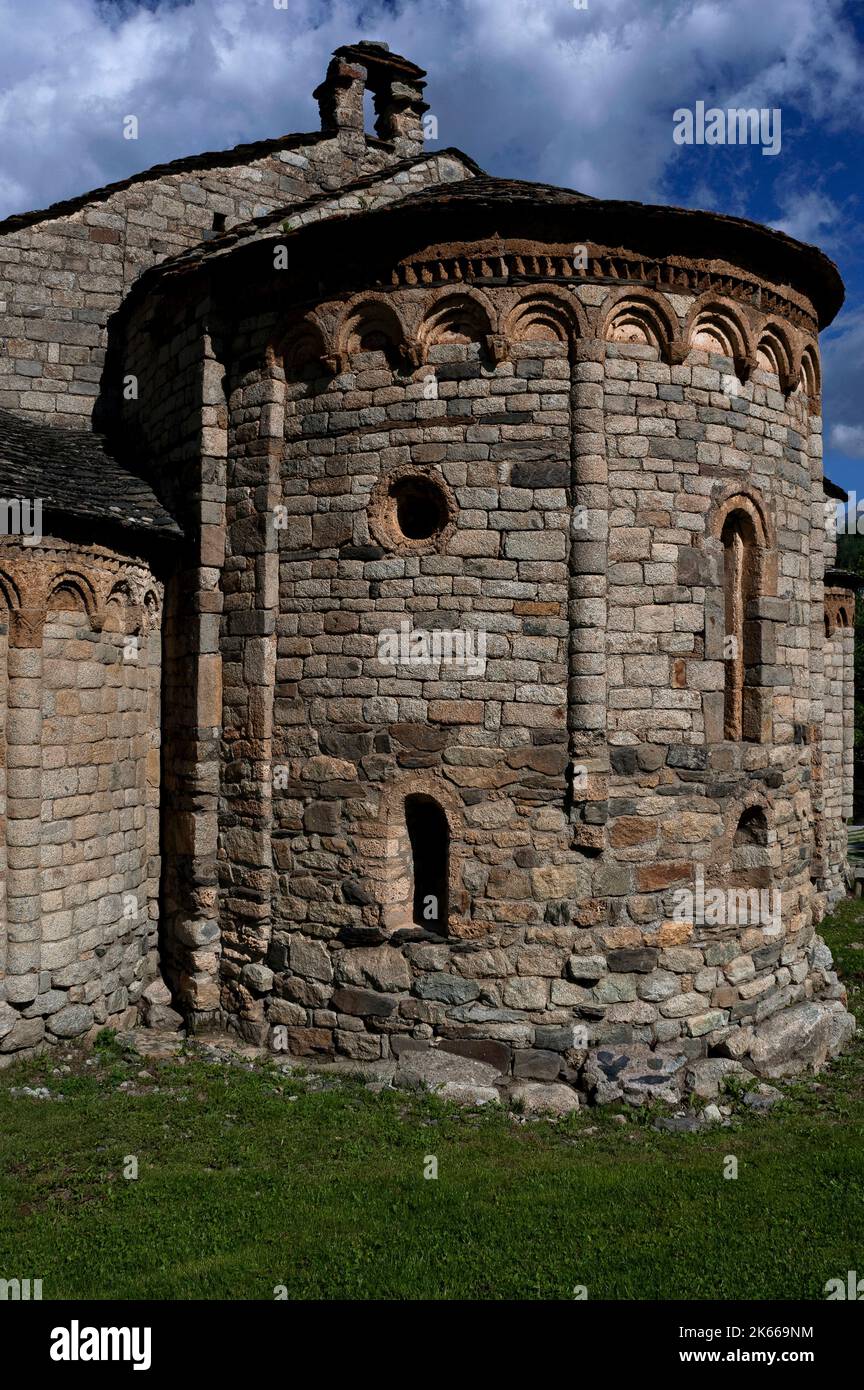 Central apse of Romanesque Church of Sant Climent, built in the early ...