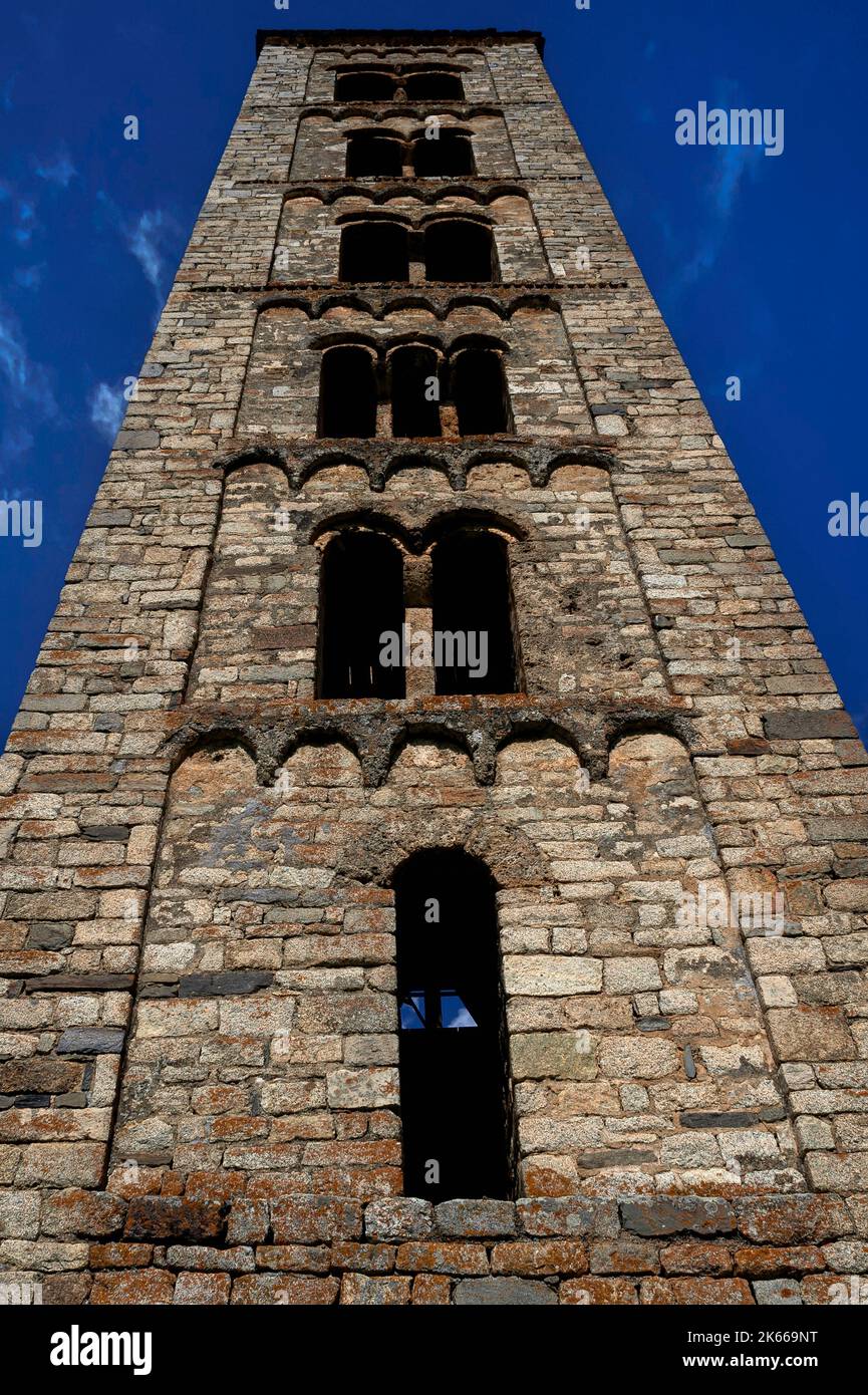 Italian-style bell-tower of Romanesque Church of Sant Climent, built in ...