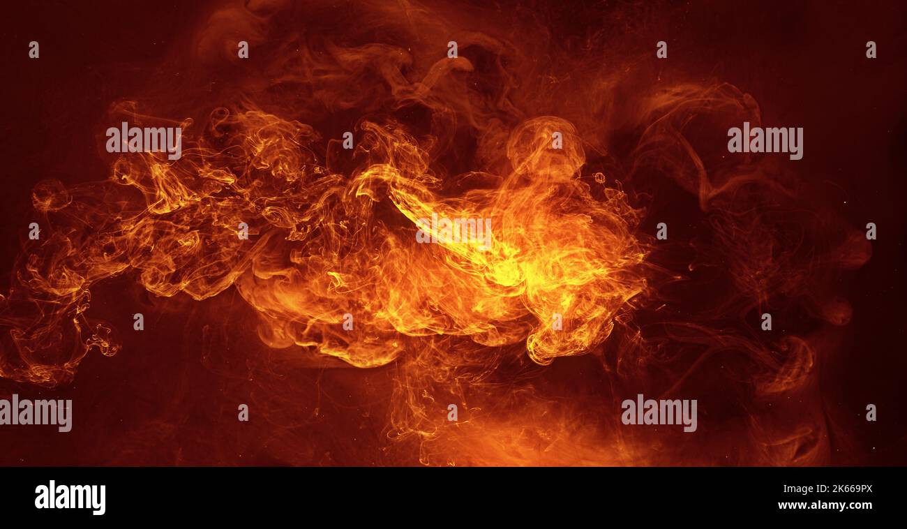 ink water explosion orange fire flames Stock Photo - Alamy