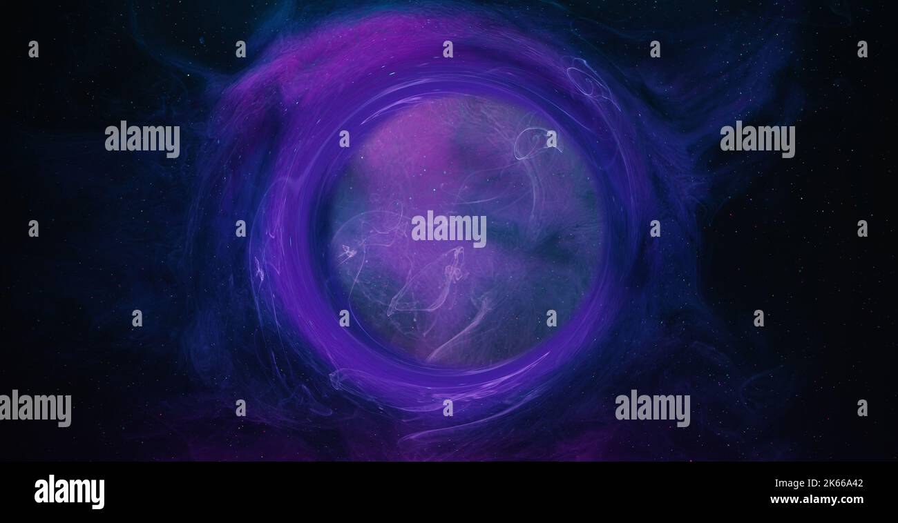 ink water drop color mist flow blue purple fume mix Stock Photo - Alamy