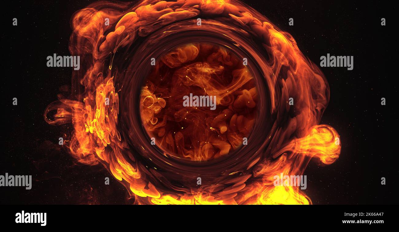 ink water drop color mist flow orange fume mix Stock Photo - Alamy