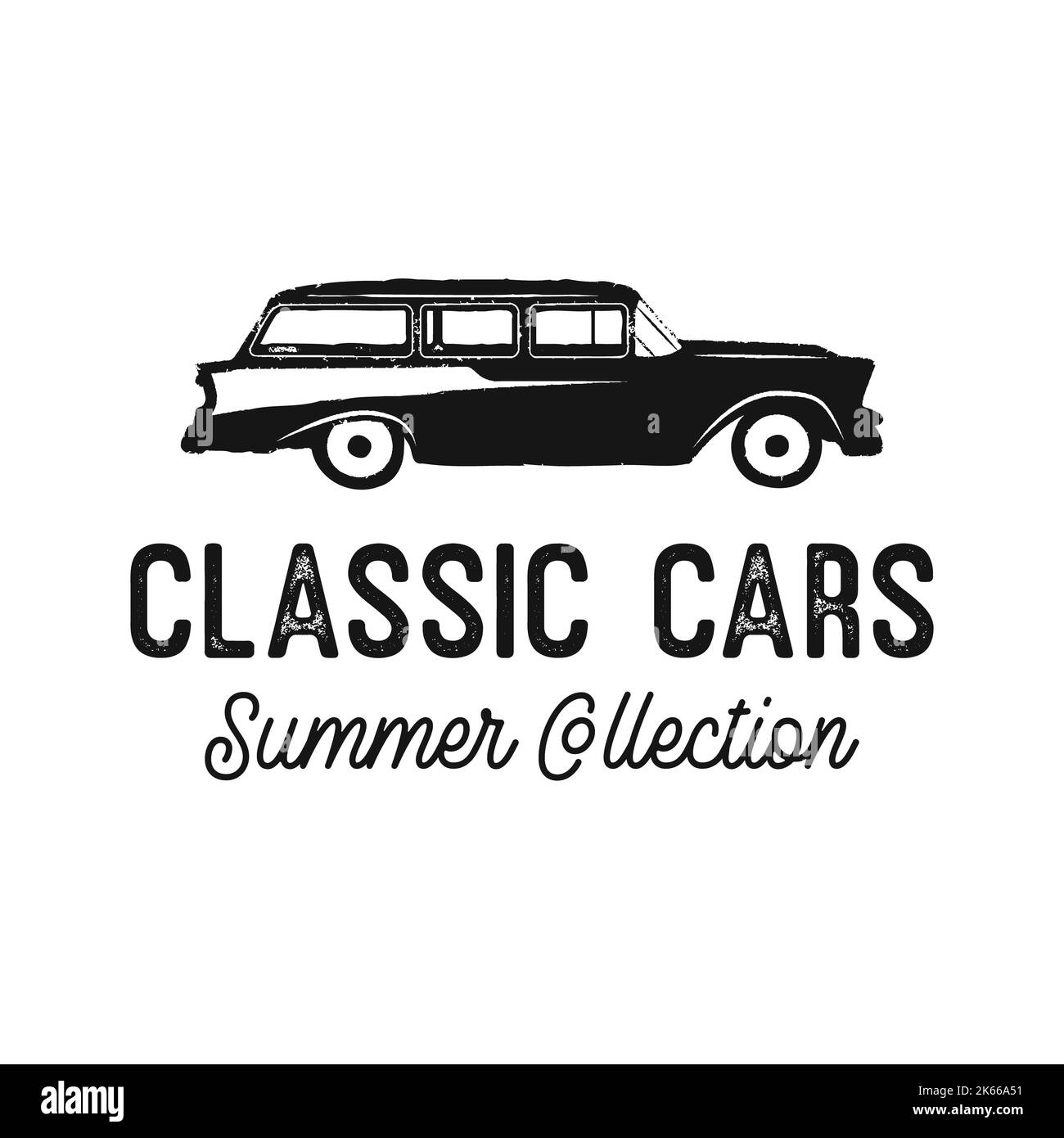 Classic car typography design Cut Out Stock Images & Pictures - Alamy