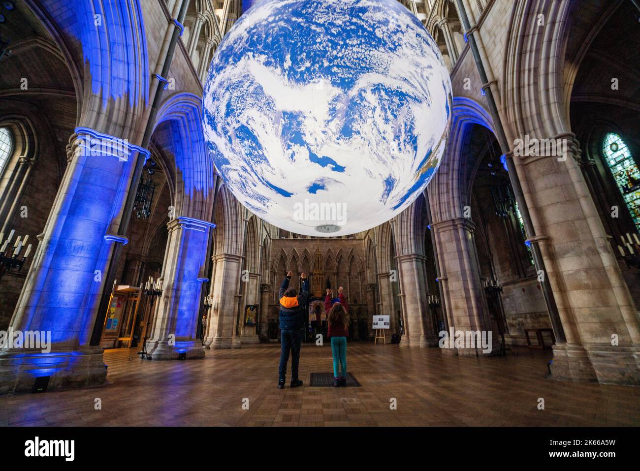 London UK. 12 October 2022 . Gaia earth installation by Luke Jerram at ...